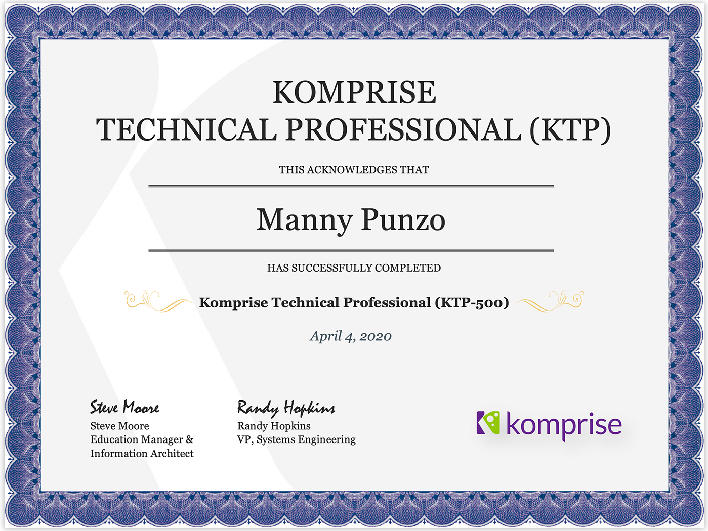 Komprise Technical Professional (KTP) Training & Certification